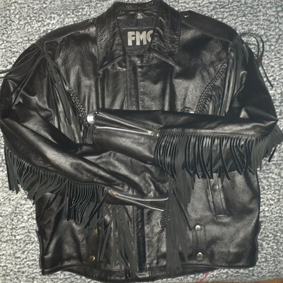 Fmc | Jackets & Coats | Vintage Leather Motorcycle Jacket Xl | Poshmark